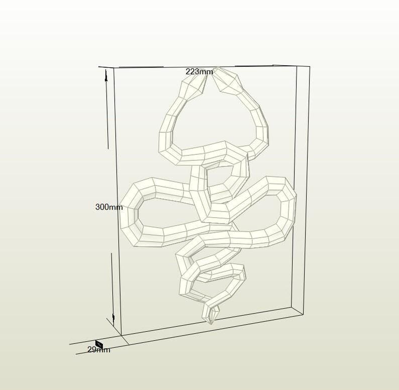 Snakes Papercraft Wall, PDF-SVG-DXF, Pepakura, Lowpoly, Low Polygon, 3D ...
