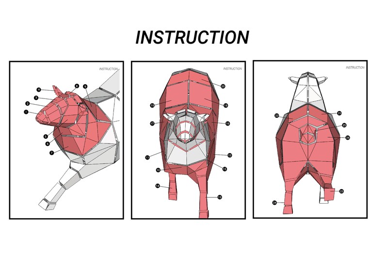 Papercraft Sheep (#1) Decor 3D Model | Sheep Animal Model | DXF, SVG ...