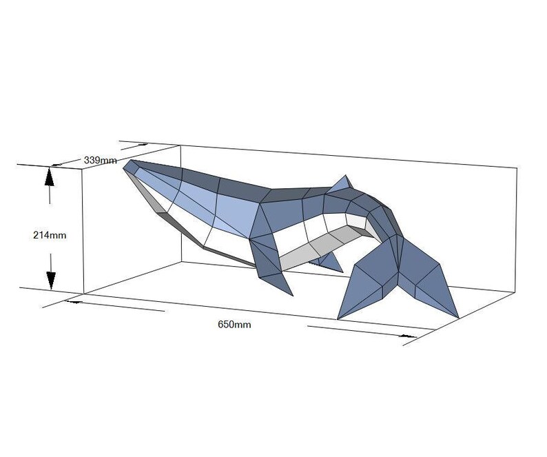 Low Poly Whale Model COUPLE and BABY, Pdf,svg Create Your Own 3D ...