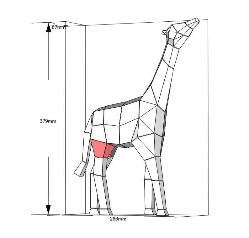 Papercraft Giraffe small 3D Model Giraffe African Animal Model DXF SVG ...