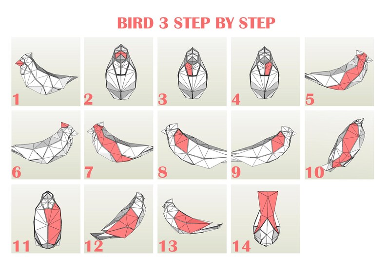 Papercraft Blue Cardinal, Bird 3d Papercraft, SVG-PDF, Instruction, Low ...