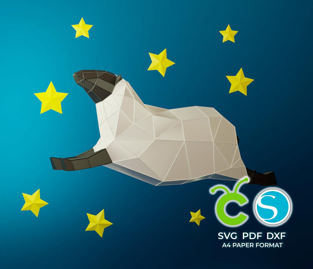 Papercraft Sheep (#3) Decor 3D Model | Sheep Animal Model | DXF, SVG ...