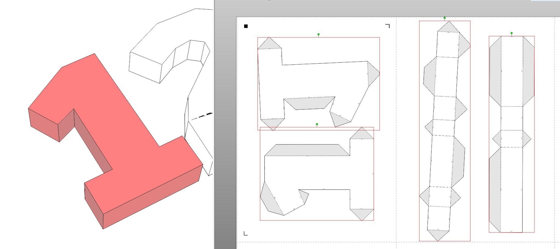 Papercraft Number ”1” | SVG, PDF, DXF Files for Cutting Machines | Diy ...