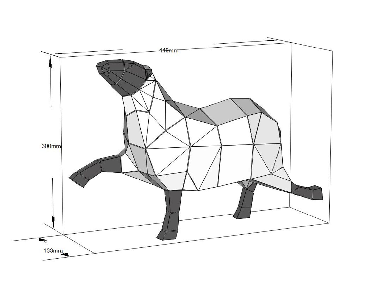 Papercraft Sheep X3 | Decor 3D Model | Sheep Animal Model | DXF, SVG ...