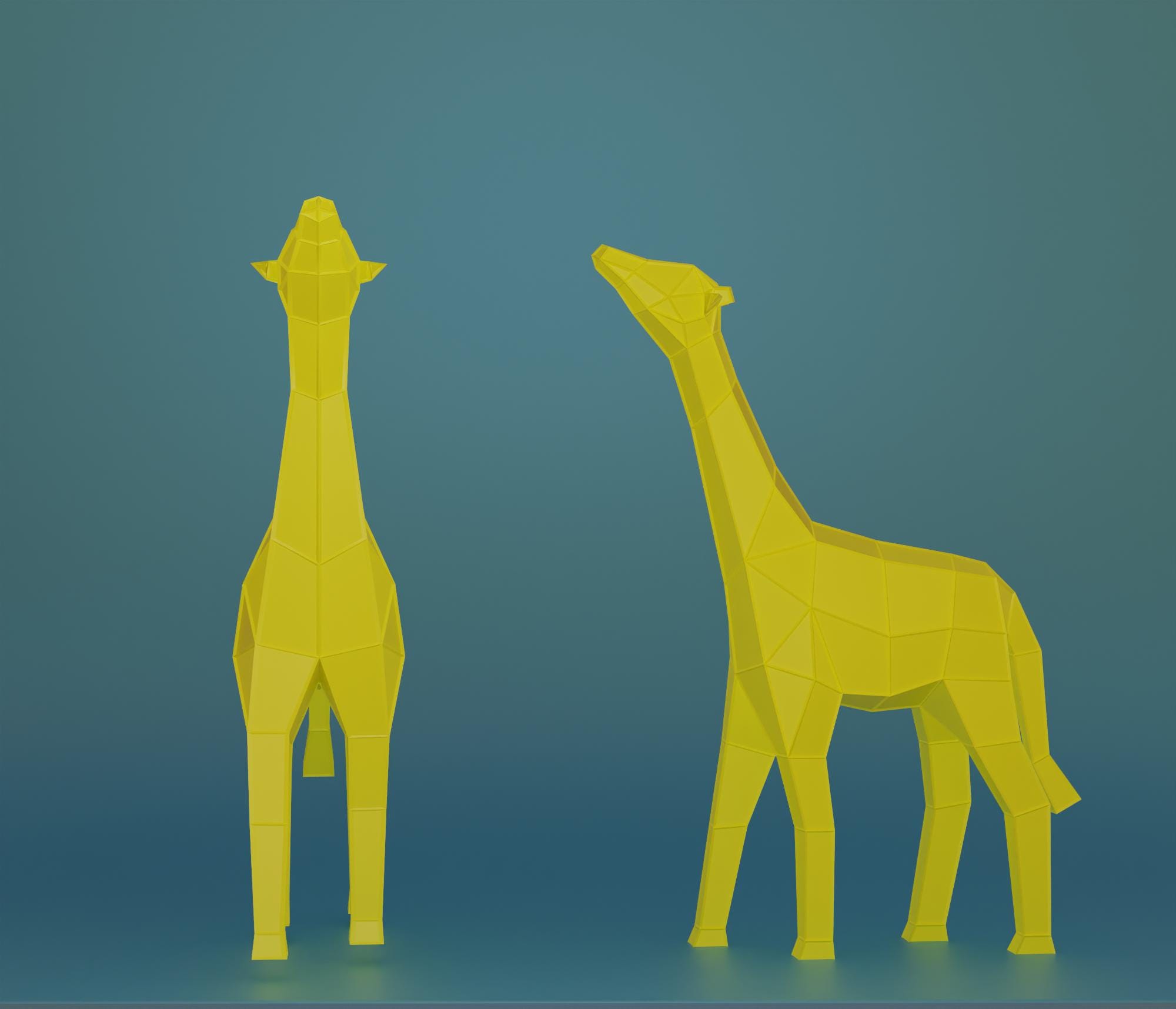 Papercraft Giraffe small 3D Model Giraffe African Animal Model DXF SVG ...