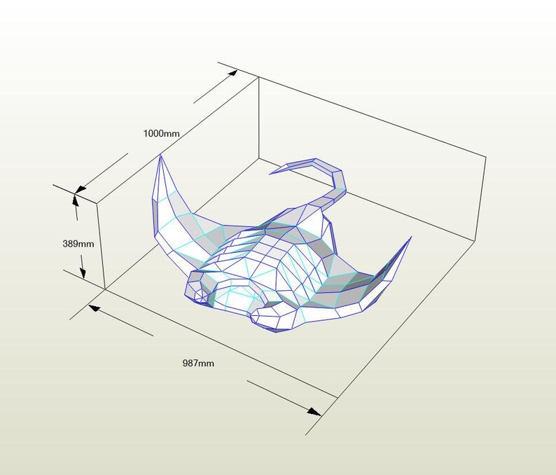 Manta Ray XXL Papercraft, SVG-PDF, Create Your Own 3D Papercraft Manta ...