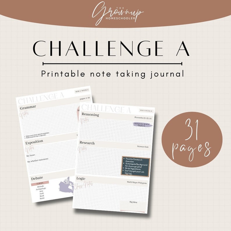 Classical Conversations Challenge A Note Taking Journal - Etsy