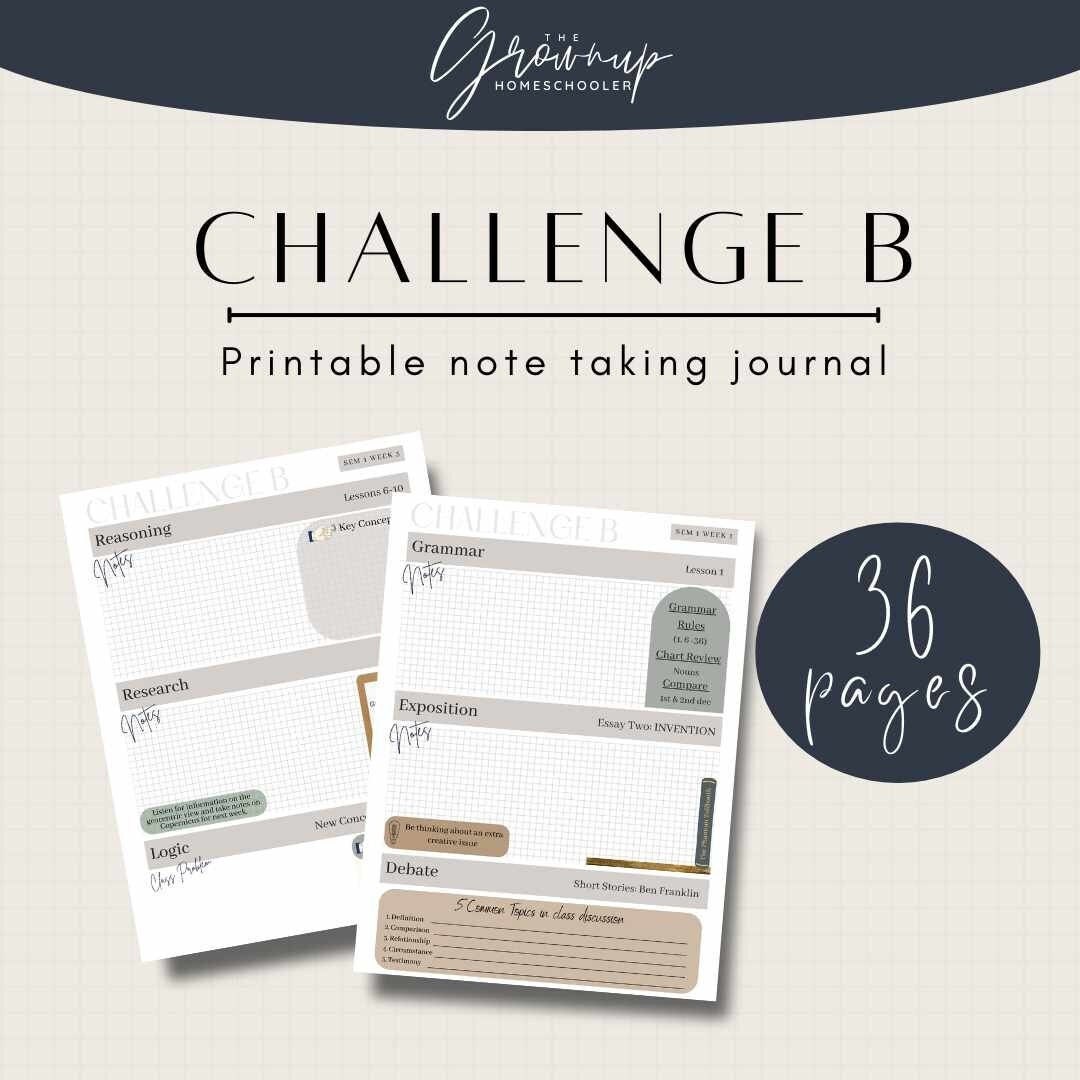 Classical Conversations Challenge B Note Taking Journal - Etsy