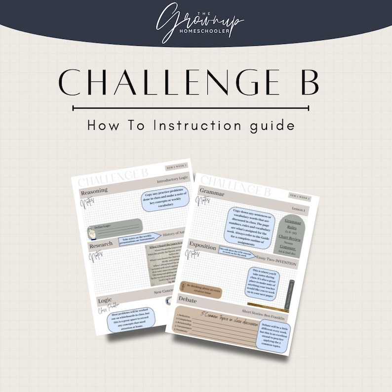 Classical Conversations Challenge B Note Taking Journal - Etsy