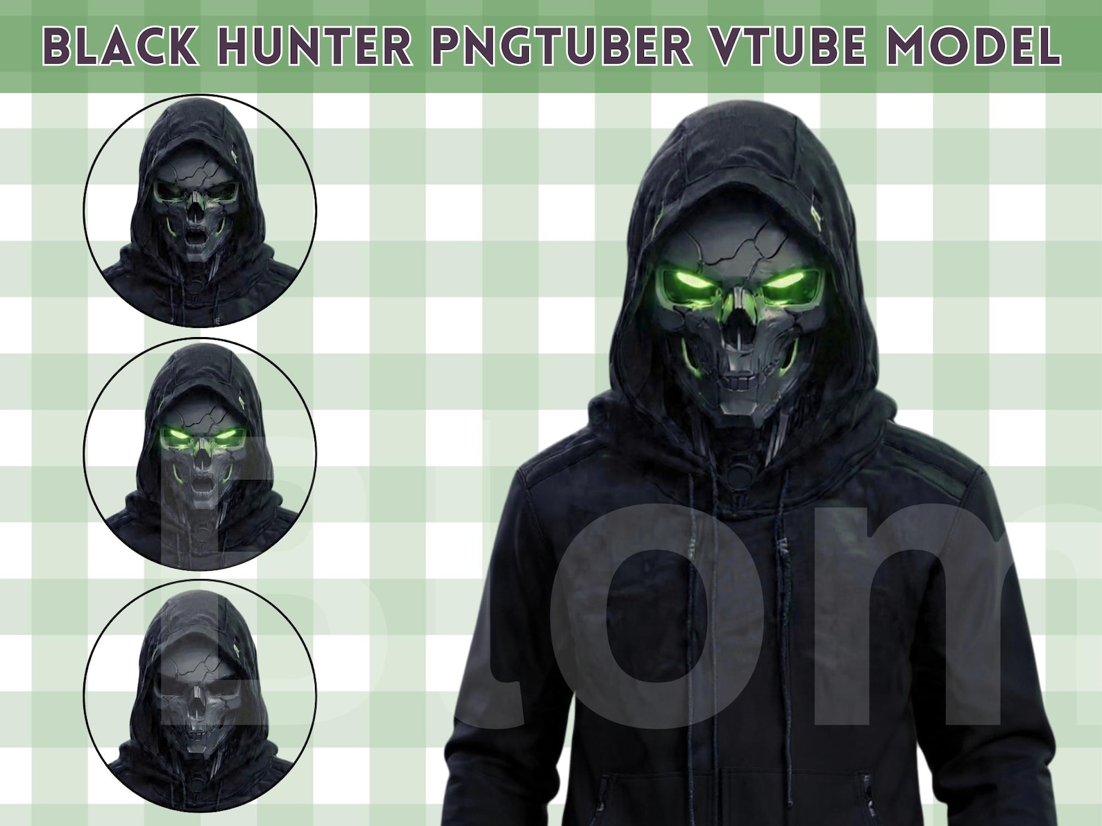 Premade Pngtuber Model Male| Black Hunter PNG Tuber Male | Veadotube ...