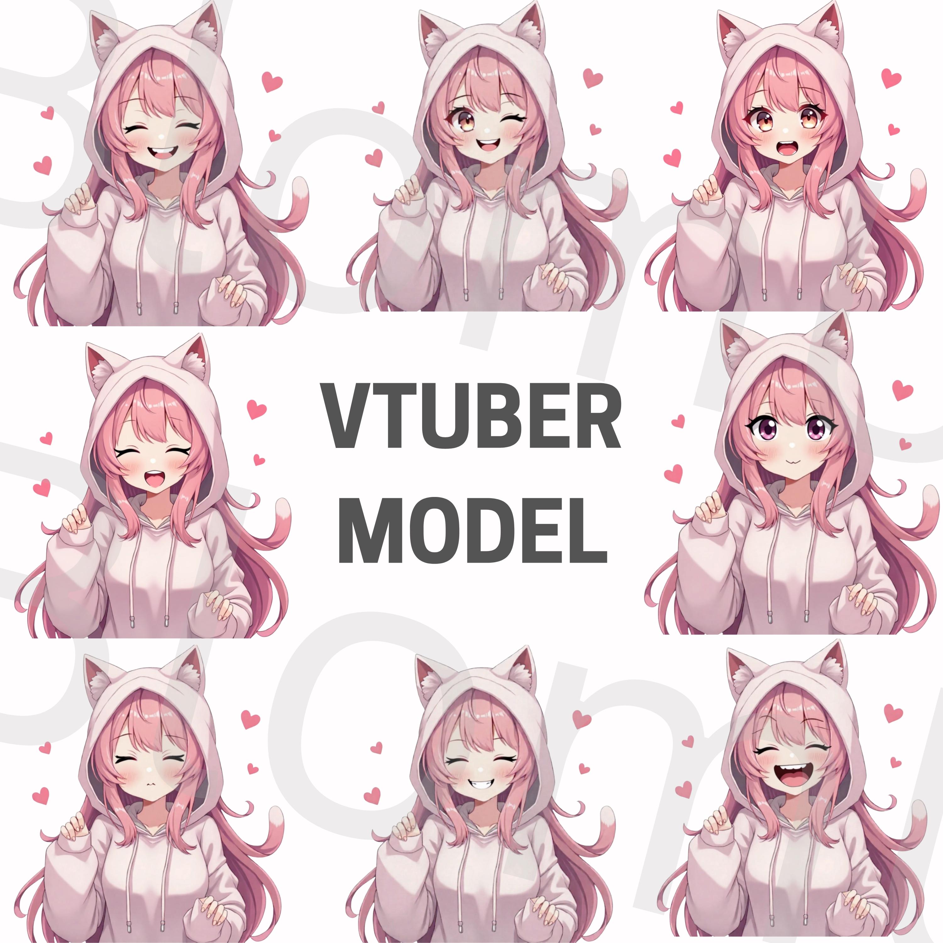 Cute Pngtuber V Tuber Cat Girl Model Anime, Anime Kawaii Style ...