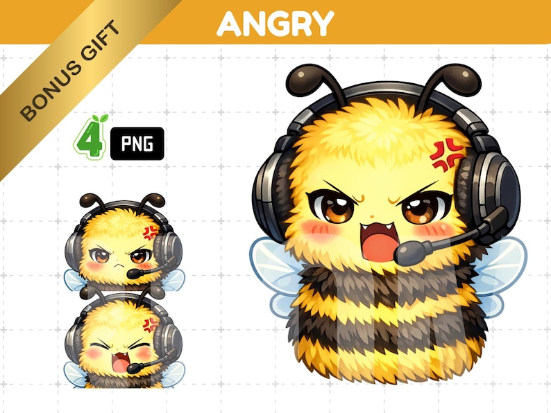 Premade Bee Pngtuber Model Cute Chibi Vtuber Mascot | Premade PNG Tuber ...