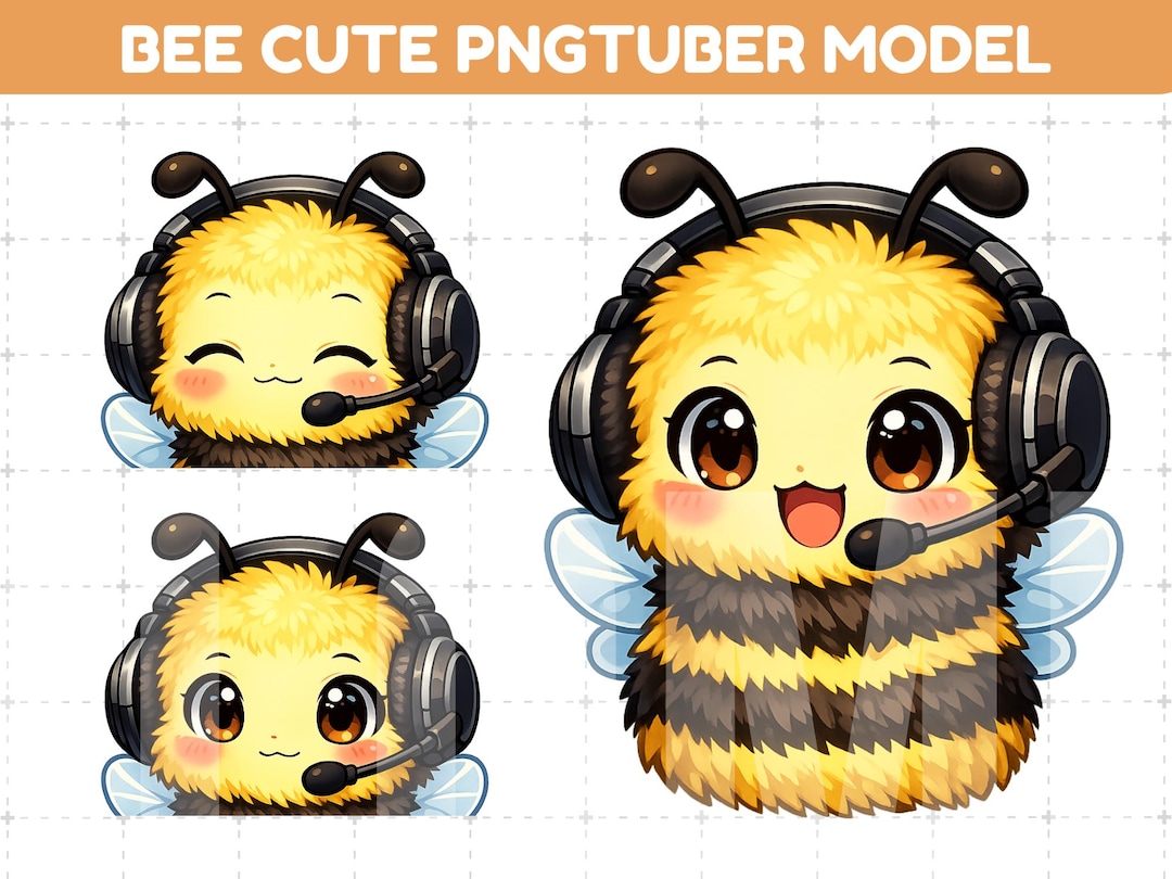 Premade Bee Pngtuber Model Cute Chibi Vtuber Mascot | Premade PNG Tuber ...