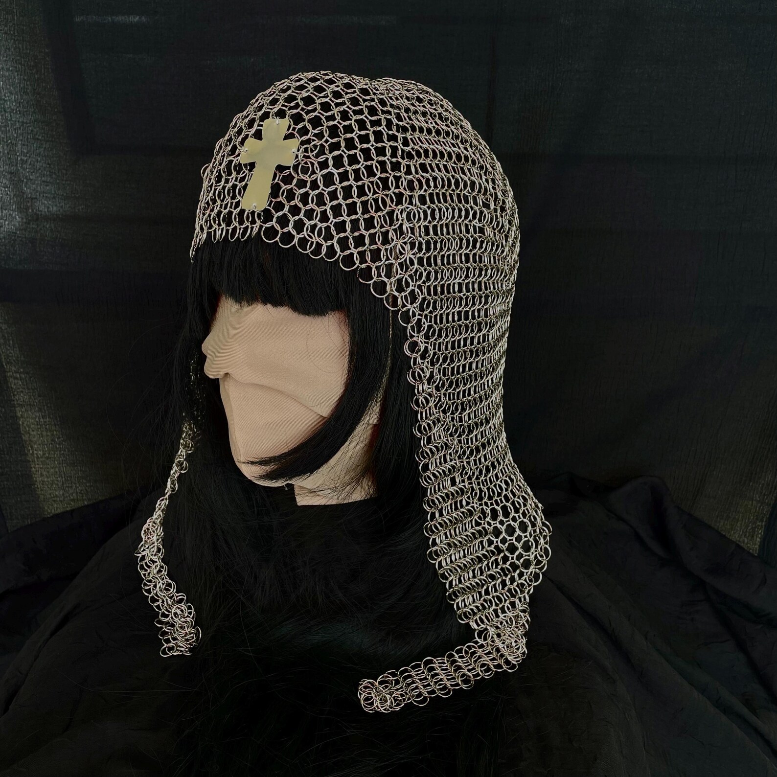 Handmade Chainmail Headpiece With Cross - Etsy