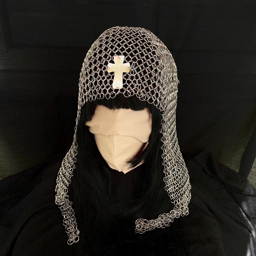 Handmade Chainmail Headpiece With Cross - Etsy