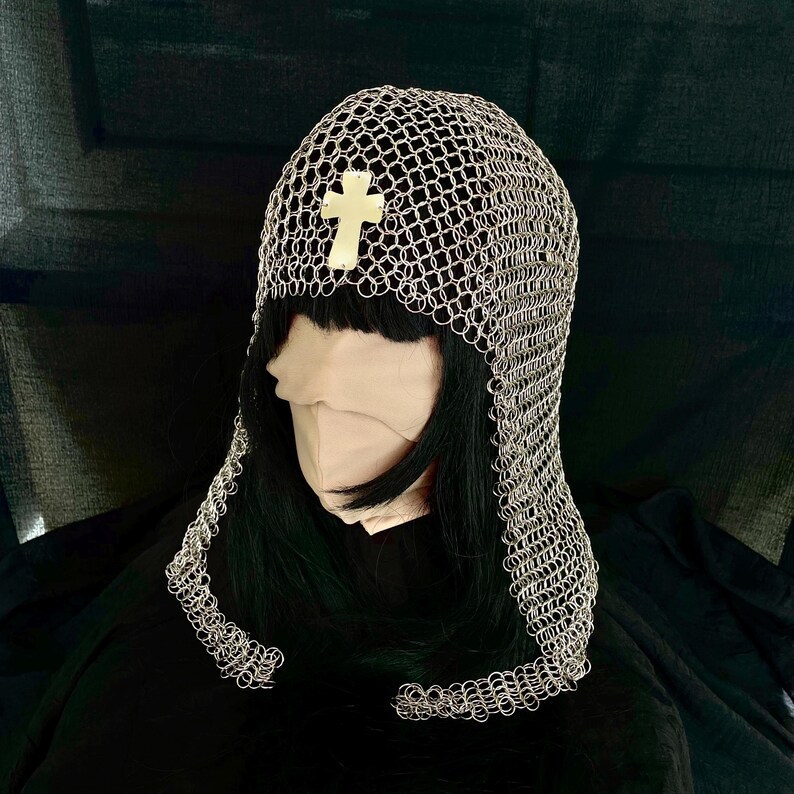 Handmade Chainmail Headpiece With Cross - Etsy