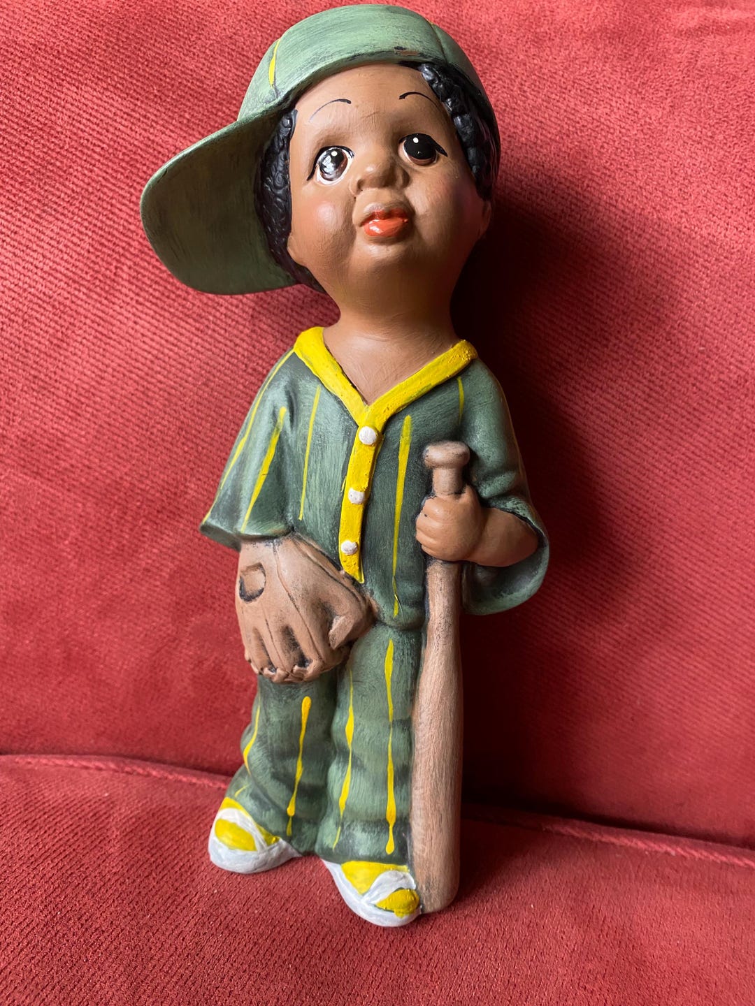 Afro American Ceramic Baseball Boy - Etsy