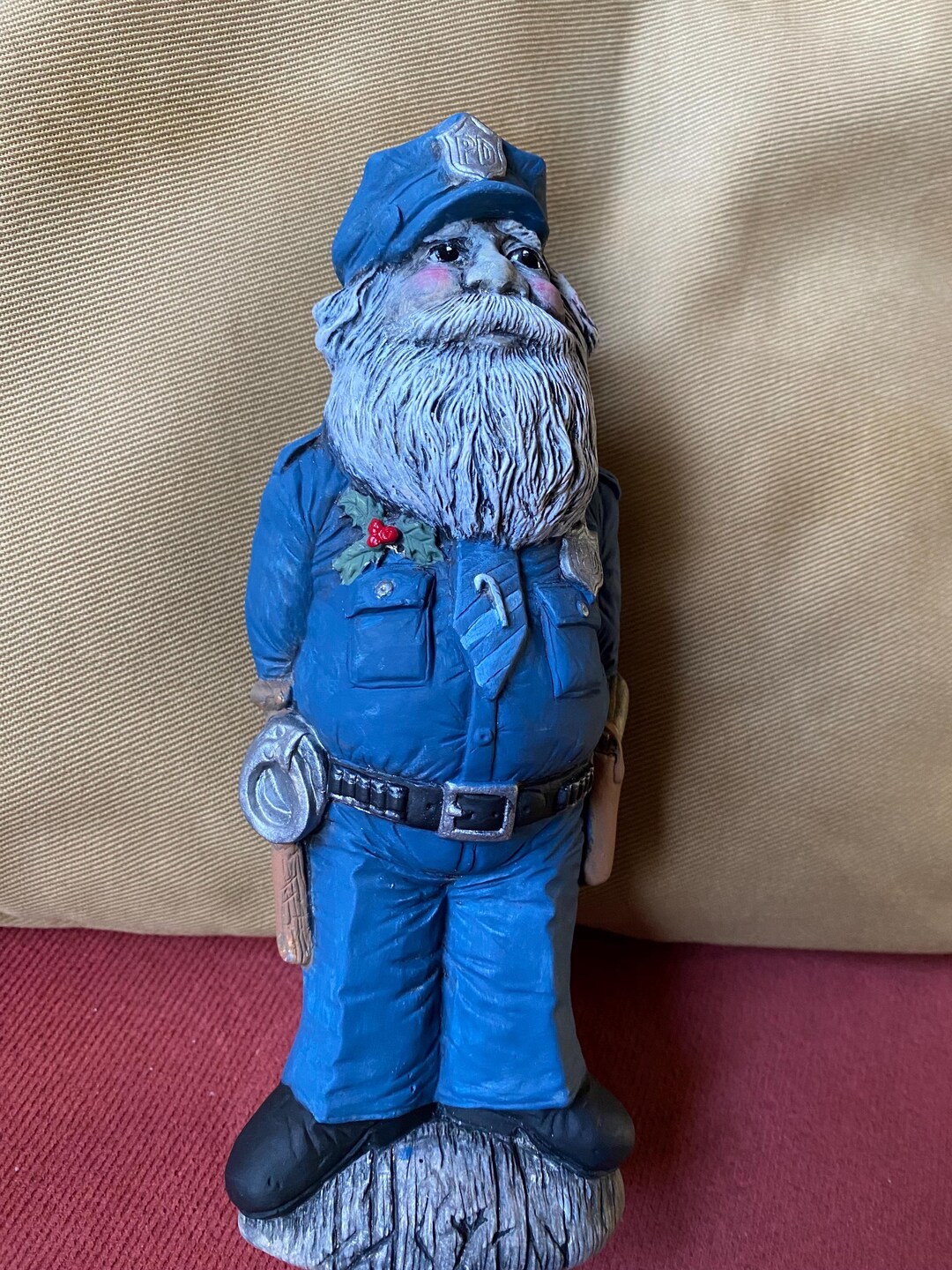 Cermic Policeman Santa Dressed in Blue - Stands 8" Tall - Etsy