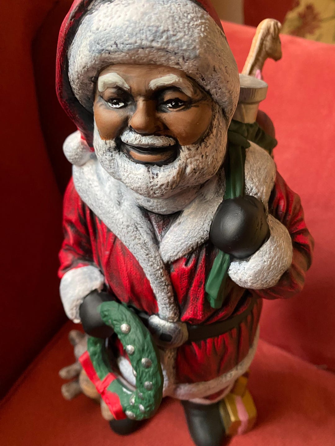 Afro-american Santa Dressed in Red..stands 12 Tall - Etsy