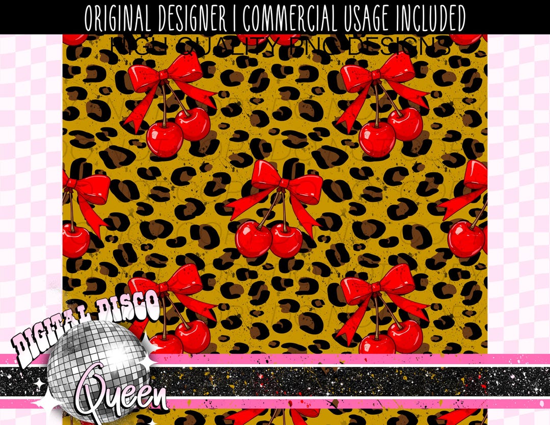 Trendy Seamless Pattern | Leopard | Cherries Seamless Pattern - Etsy