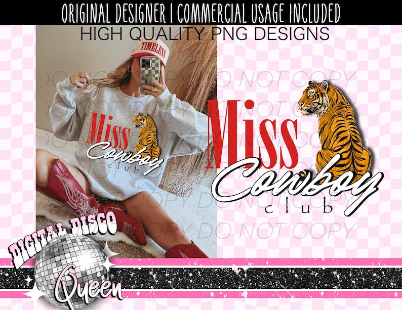 Miss Cowboy Club PNG - Etsy