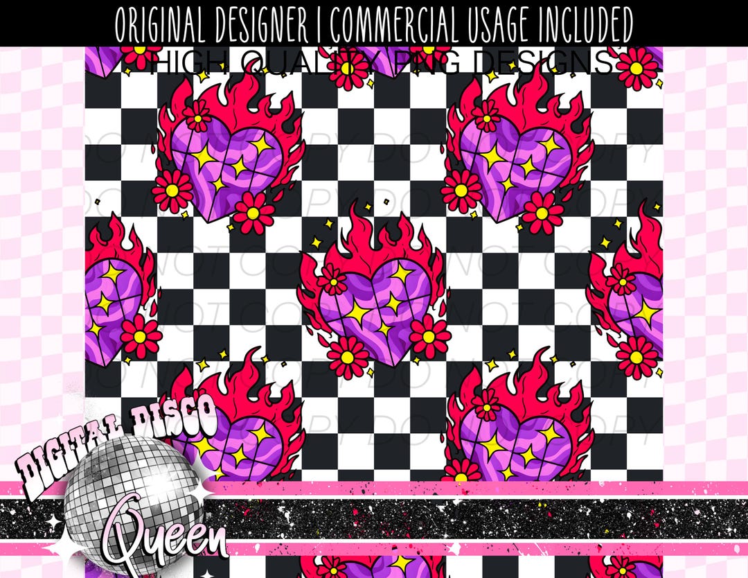 Checkered Heart Seamless Pattern - Etsy