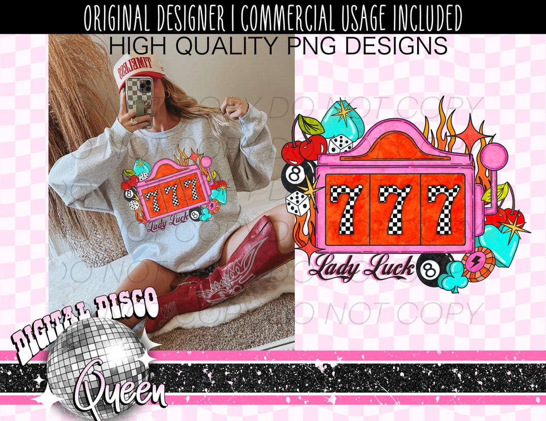 Lady Luck PNG | Trendy Western PNG - Etsy