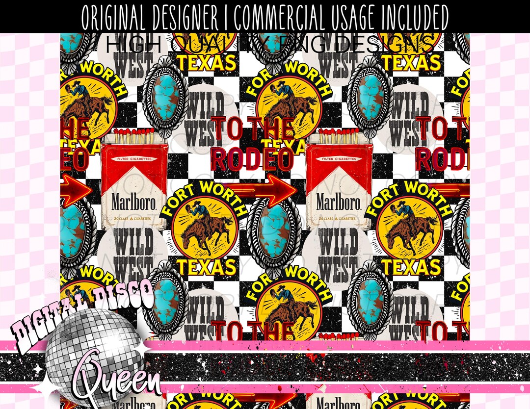 Western Yallternative Collage Seamless Pattern | Trendy Seamless ...