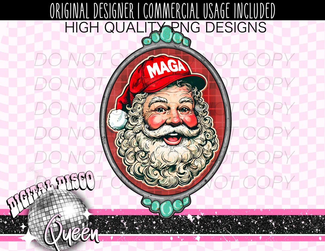 MAGA Santa PNG | Trump Hat Santa Design - Etsy