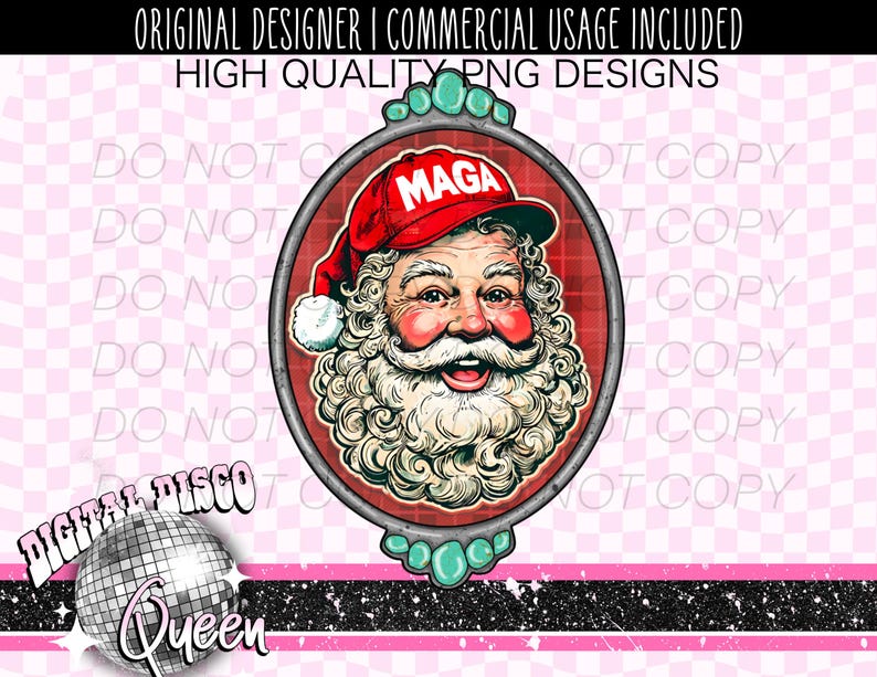 MAGA Santa PNG | Trump Hat Santa Design - Etsy