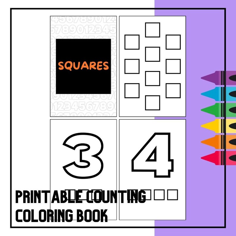 Printable Counting Coloring Book Printable Coloring Pages - Etsy