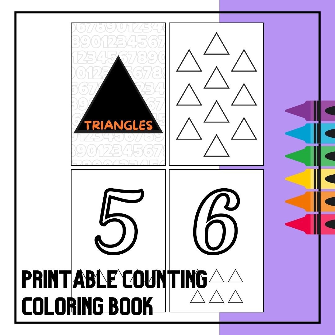Printable Counting Coloring Book | Printable Coloring Pages - Etsy