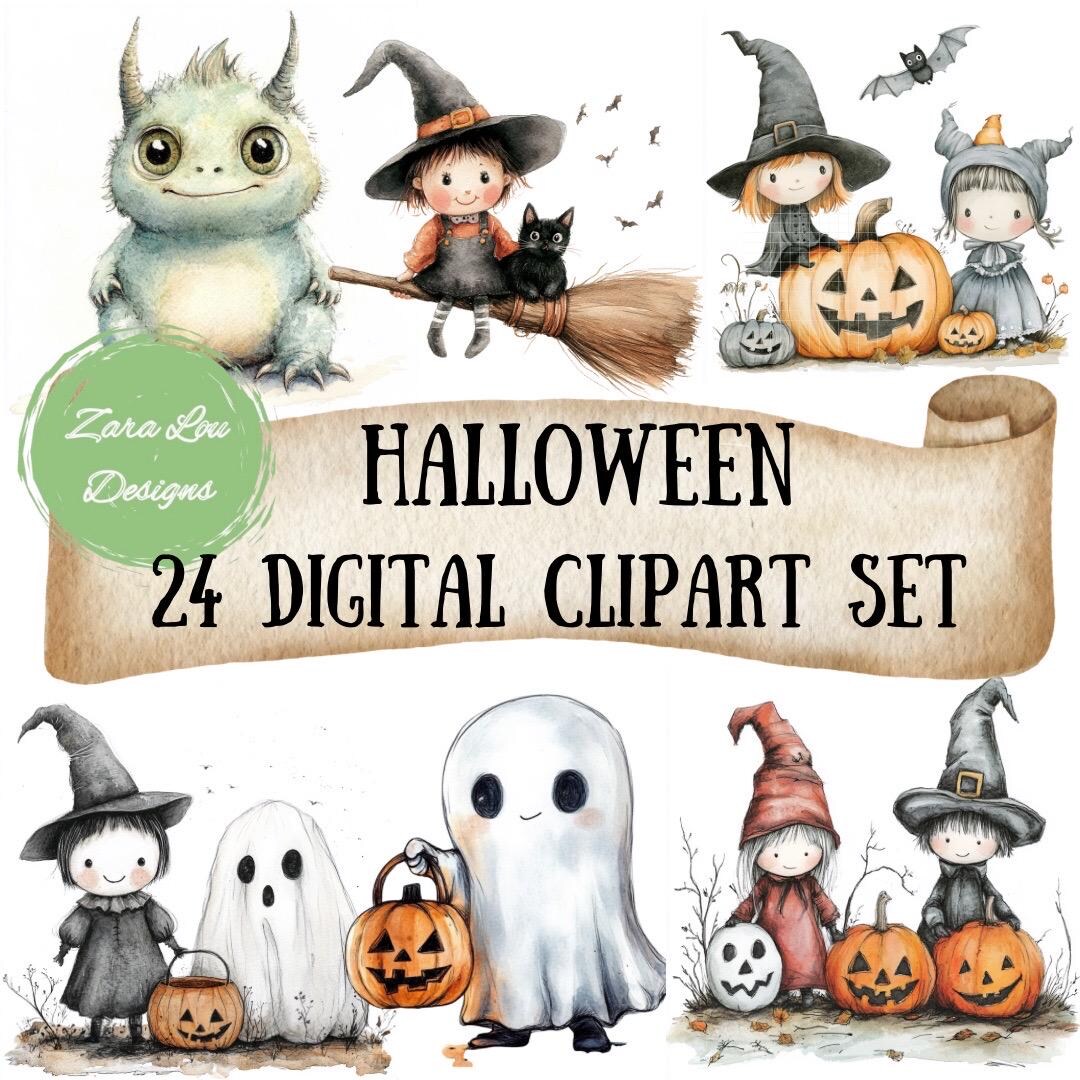 Halloween Clipart Images - Ghost Pumpkin Witch Spider Digital Scrapbook ...