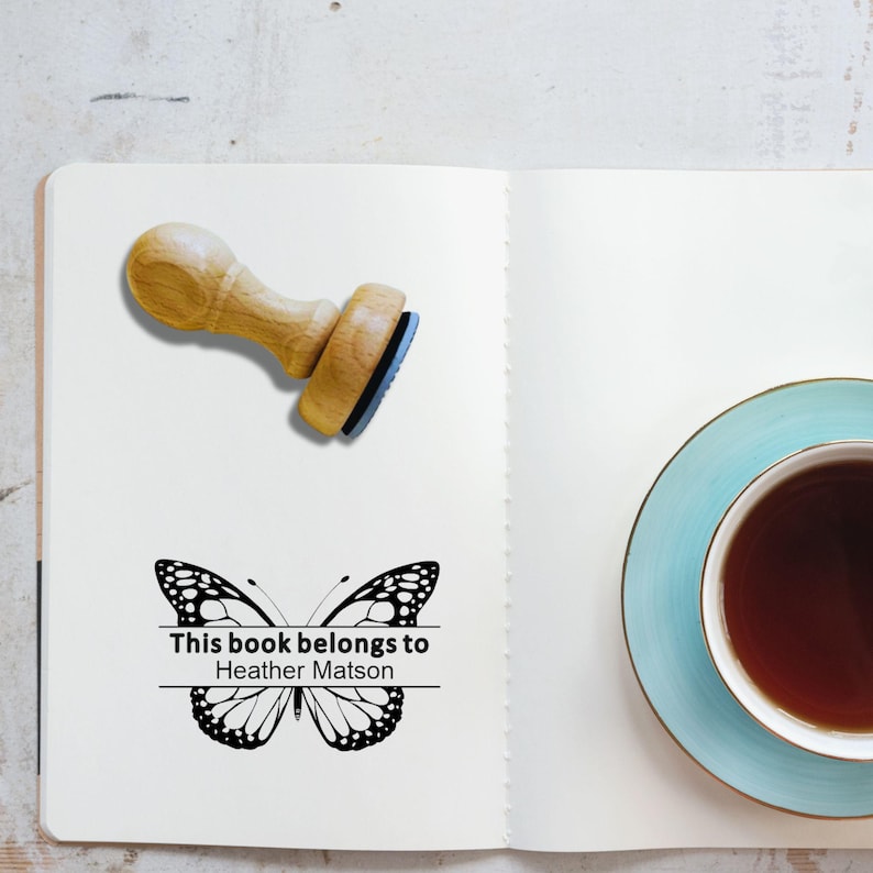 LIBRARY STAMP BLACK Ink Pad, Book Stamp, Custom Library Stamp, Library ...