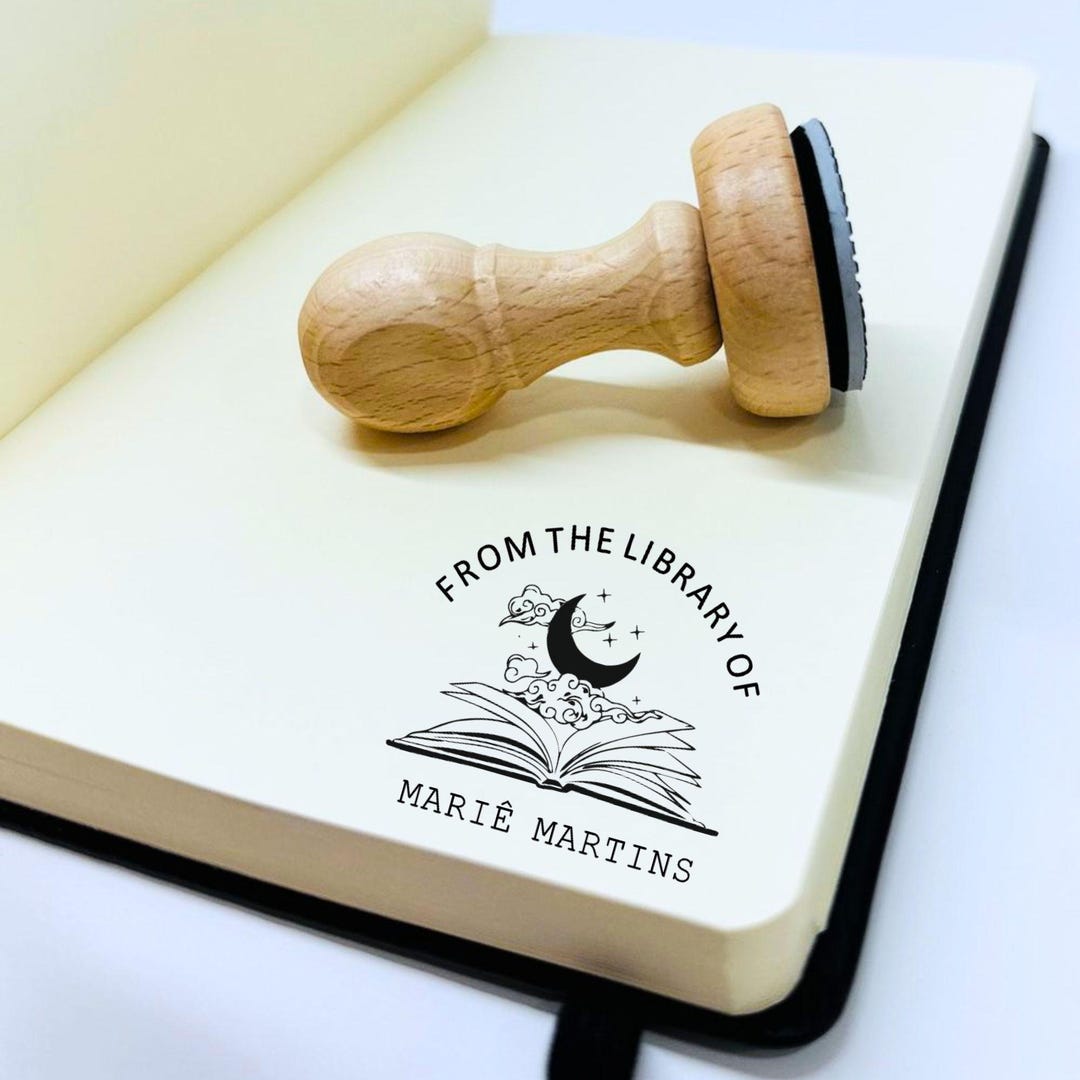 LIBRARY STAMP BLACK Ink Pad, Book Stamp, Custom Library Stamp, Library ...