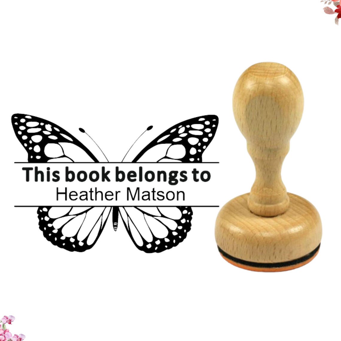 LIBRARY STAMP BLACK Ink Pad, Book Stamp, Custom Library Stamp, Library ...