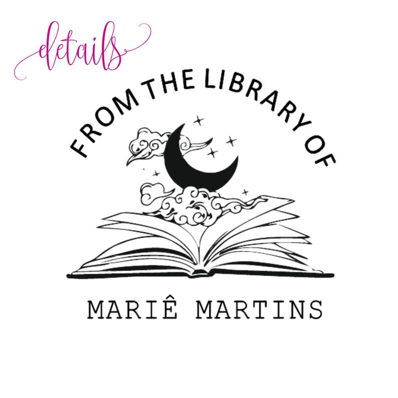 LIBRARY STAMP BLACK Ink Pad, Book Stamp, Custom Library Stamp, Library ...