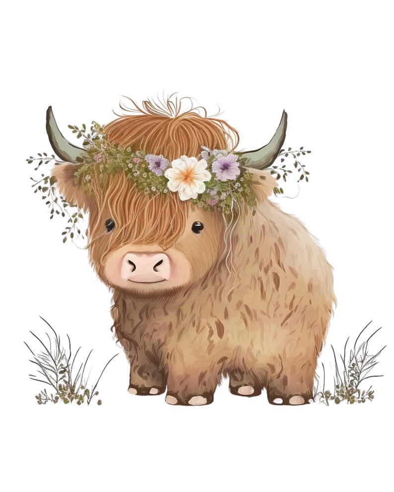 Whimsical Highland Beauty: Digital Download of a Brown Mini Highland ...