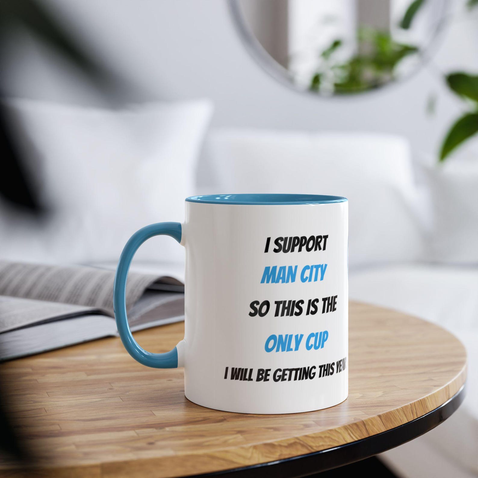 Manchester City Football Mug - Funny Football Cup Trophy Gift - Man ...