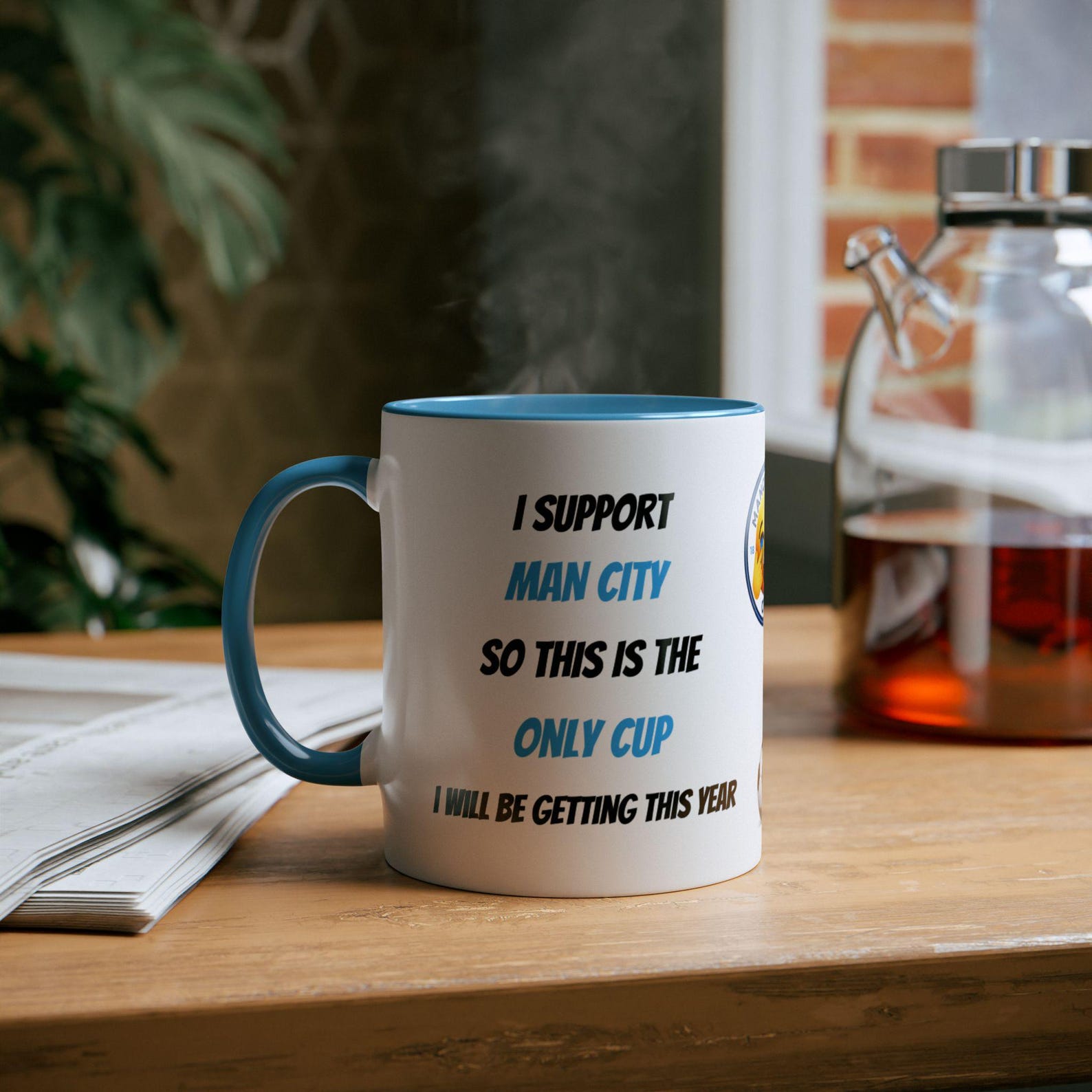 Manchester City Football Mug - Funny Football Cup Trophy Gift - Man ...