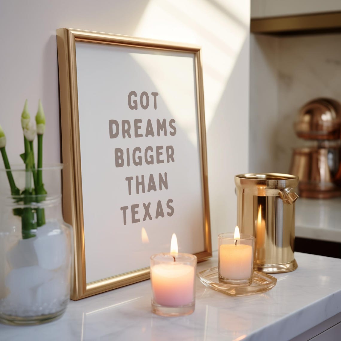 Got Dreams Bigger Than Texas Wall Art - Southern Cowboy Quote Printable ...