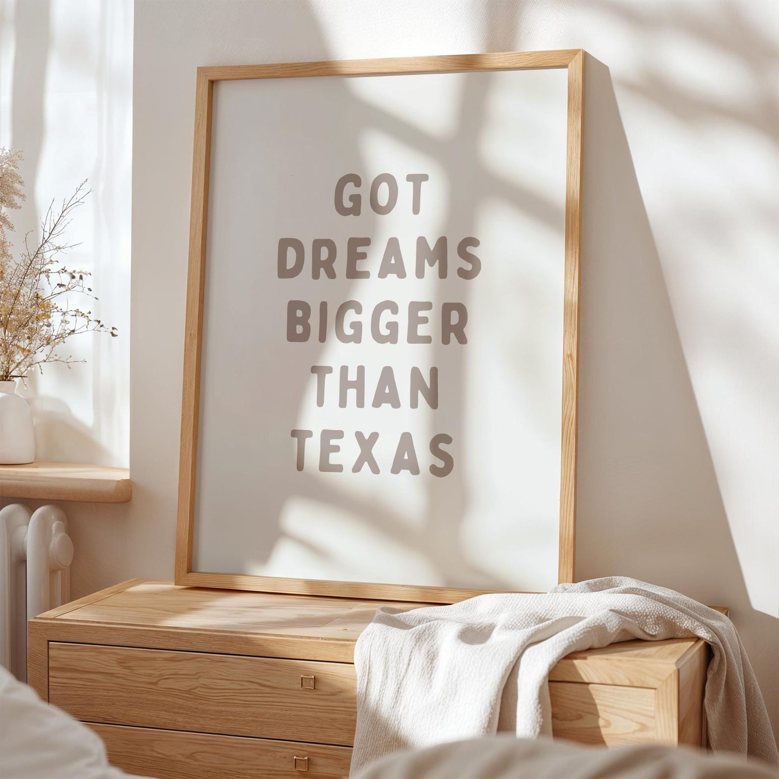Got Dreams Bigger Than Texas Wall Art - Southern Cowboy Quote Printable ...