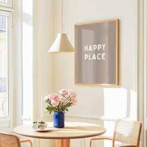 Happy Place Wall Art Print - Bold Positivity Family Printable Artwork ...