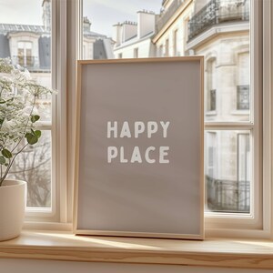 Happy Place Wall Art Print - Bold Positivity Family Printable Artwork ...