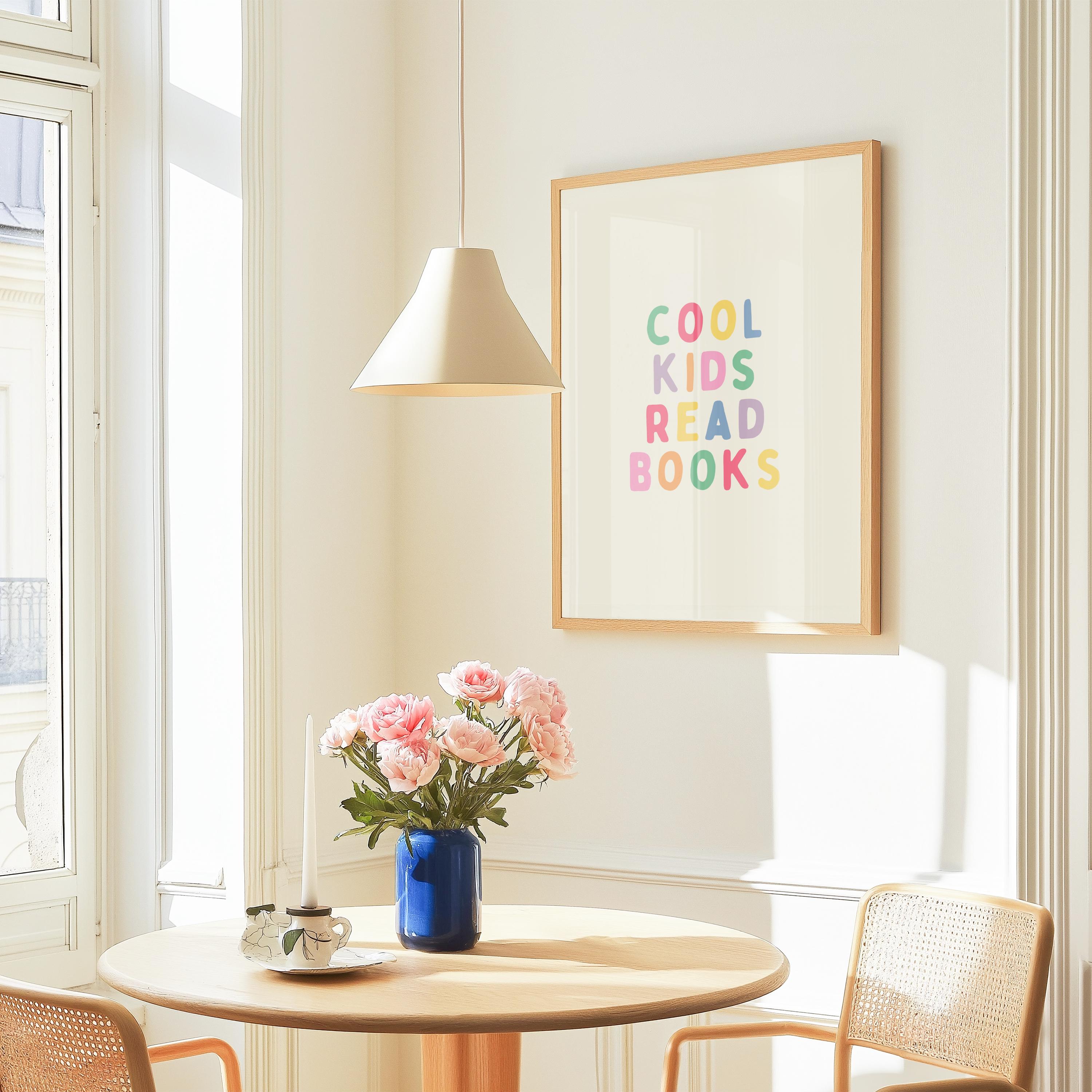 Cool Kids Read Books Rainbow Wall Art Print - Bold Positivity Family ...