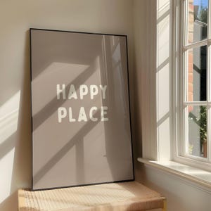 Happy Place Wall Art Print - Bold Positivity Family Printable Artwork ...