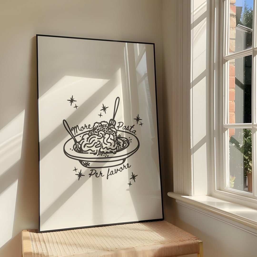 More Pasta per Favore Wall Art Print - Bold Italian Printable Artwork ...