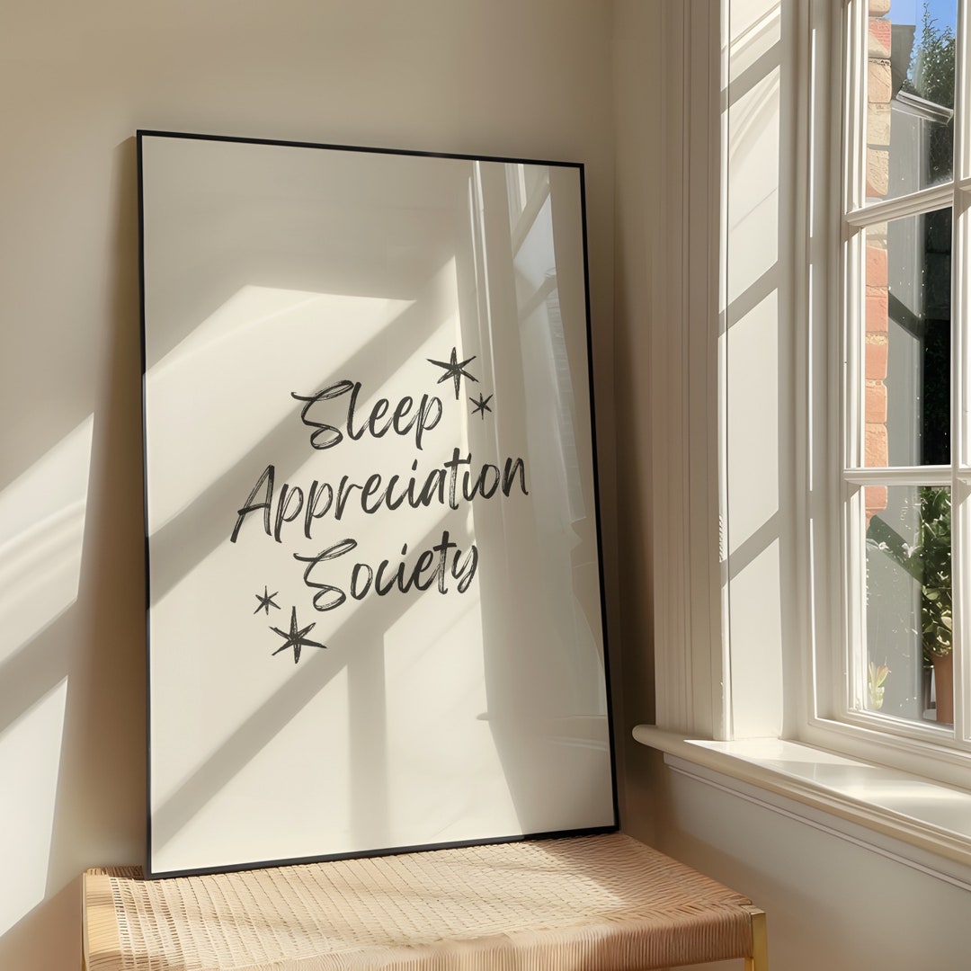 Sleep Appreciation Society Wall Art Brush Print - Retro Star Printable ...