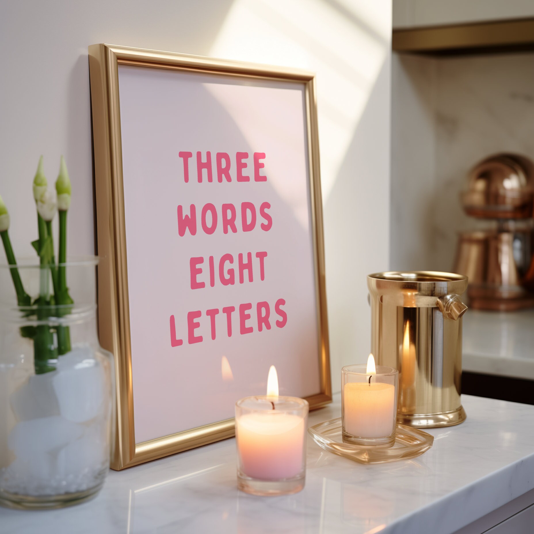 Three Words Eight Letters Wall Art Print - Bold Sassy XOXO Printable ...