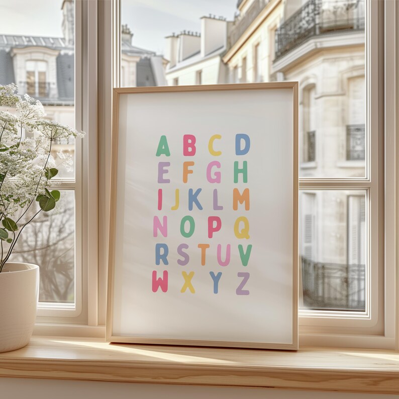 Alphabet Rainbow Wall Art Print - Bold Positivity Family Printable ...